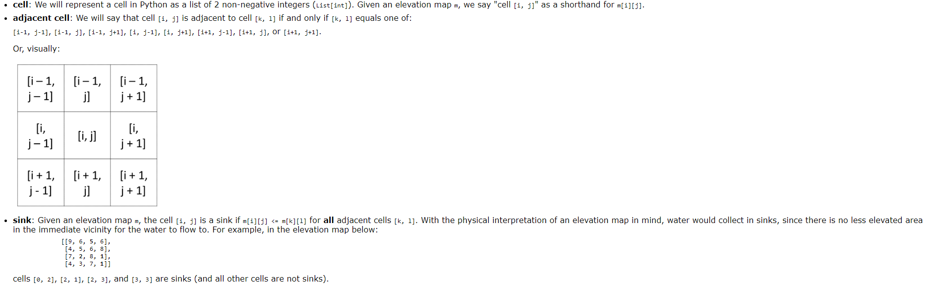 Solved The first parameter represents an elevation map. The | Chegg.com