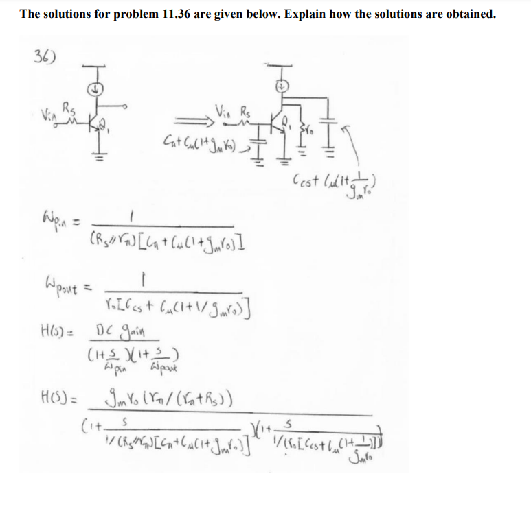 Solved The solutions for problem 11.36 are given below. | Chegg.com