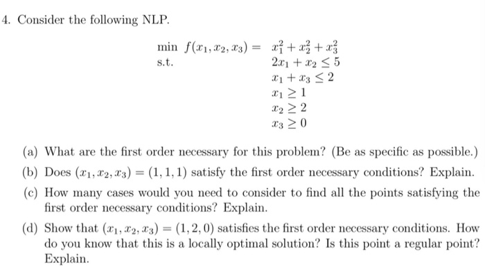 Solved 4. Consider the following NLP. 21 320 (a) What are | Chegg.com
