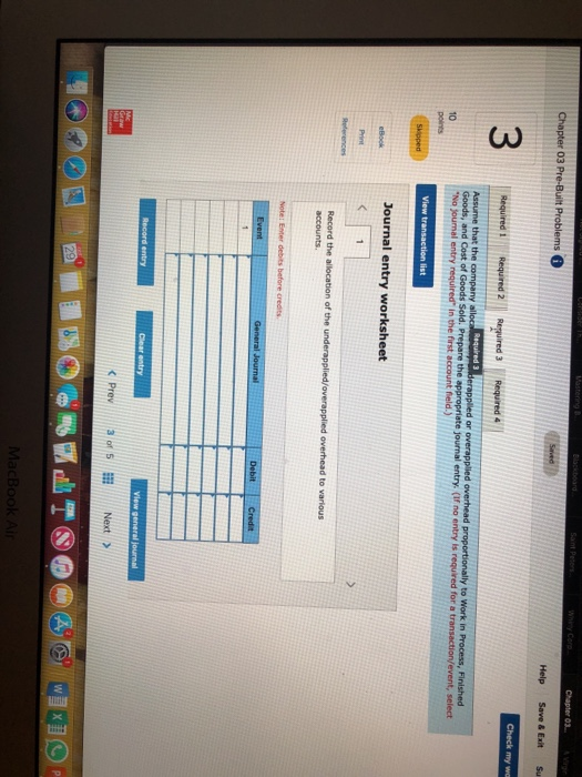 Solved Chapter 03 Pre-Built Problems Check my work 3 Luzadis | Chegg.com