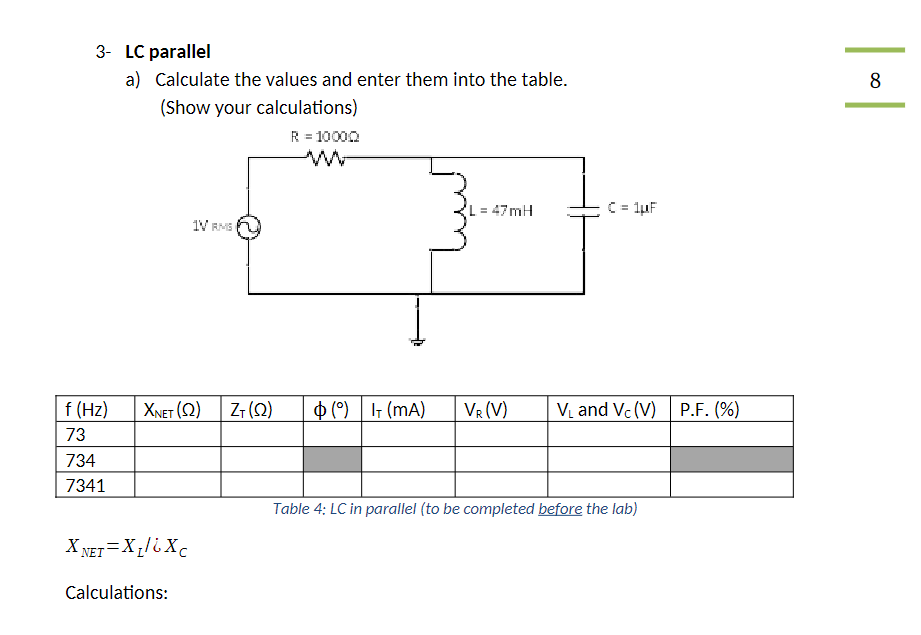Solved Calculate the values and enter them into the | Chegg.com