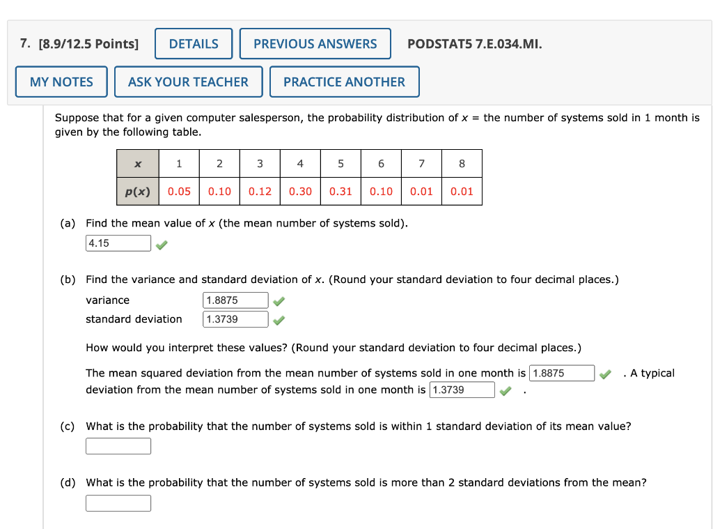 Solved 7. [8.9/12.5 Points] DETAILS PREVIOUS ANSWERS | Chegg.com