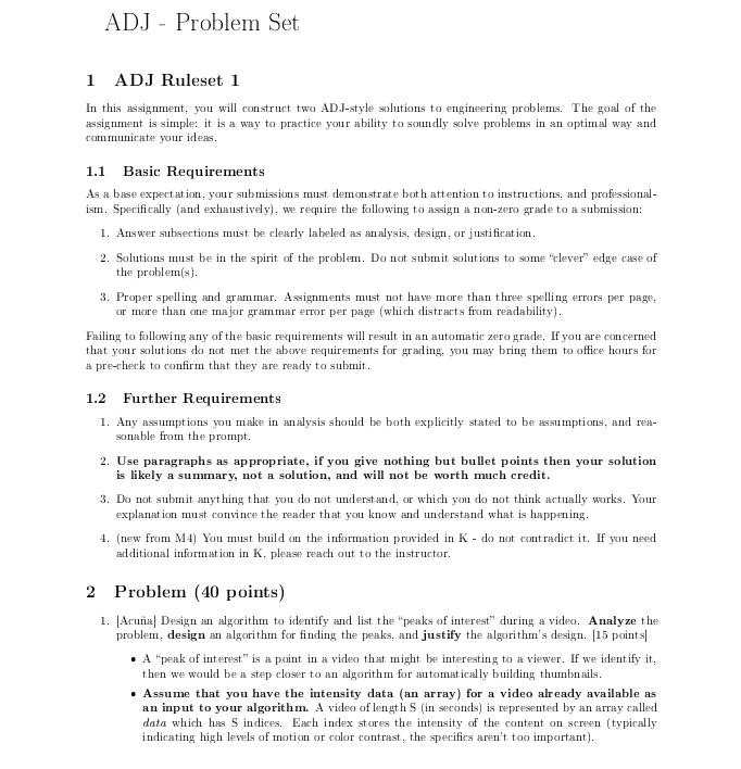 Solved 1 ADJ Ruleset 1 In this ussignment, you will | Chegg.com