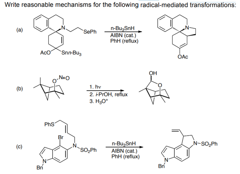 Solved Write reasonable mechanisms for the following | Chegg.com