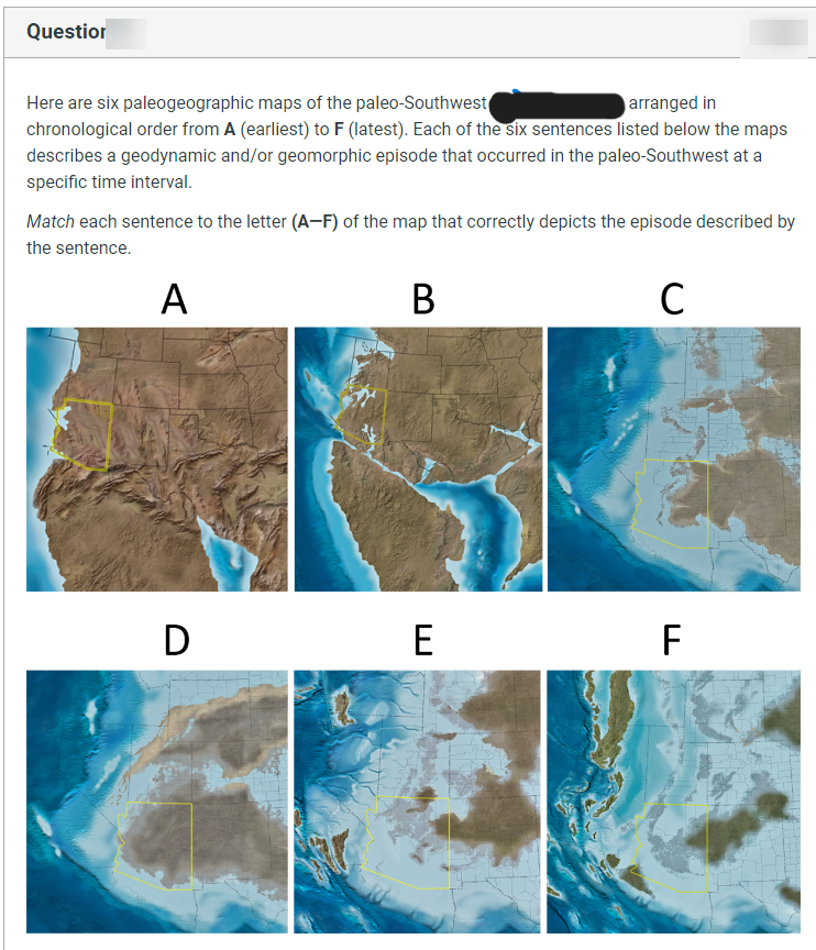 Solved Here again are the same six paleogeographic maps of | Chegg.com