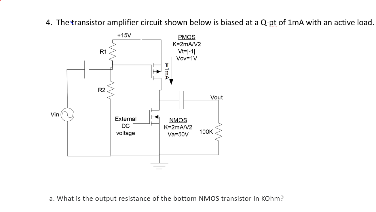 Solved What is the output resistance of the bottom NMOS | Chegg.com