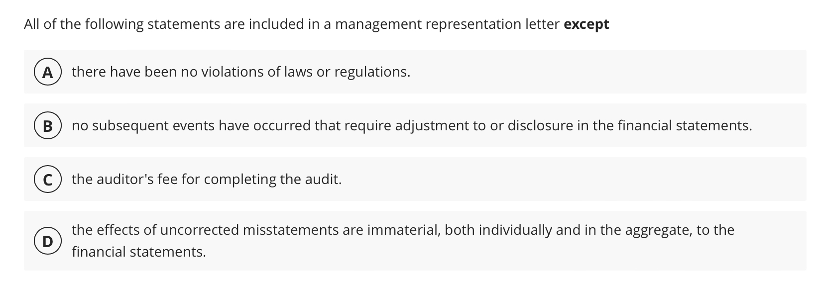 Solved Which of the following is an example of a subsequent | Chegg.com