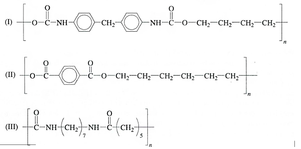 Solved The repeat unit structures of three polymers, labeled | Chegg.com