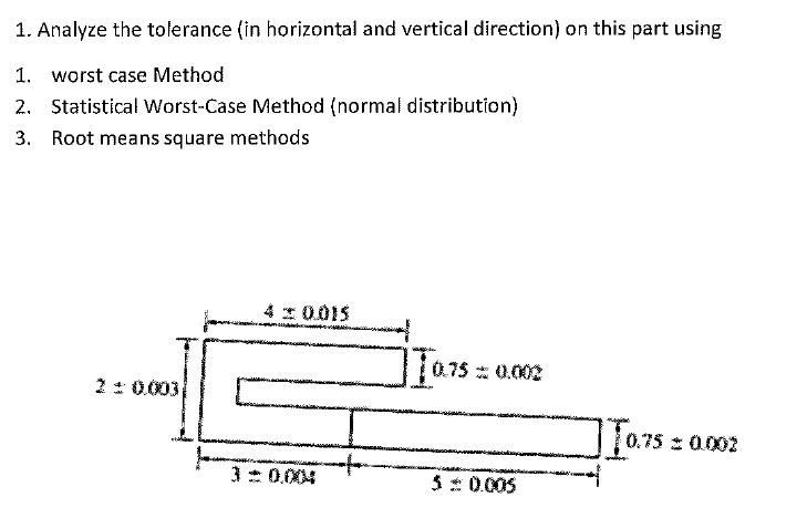 Solved 1. Analyze the tolerance (in horizontal and vertical | Chegg.com