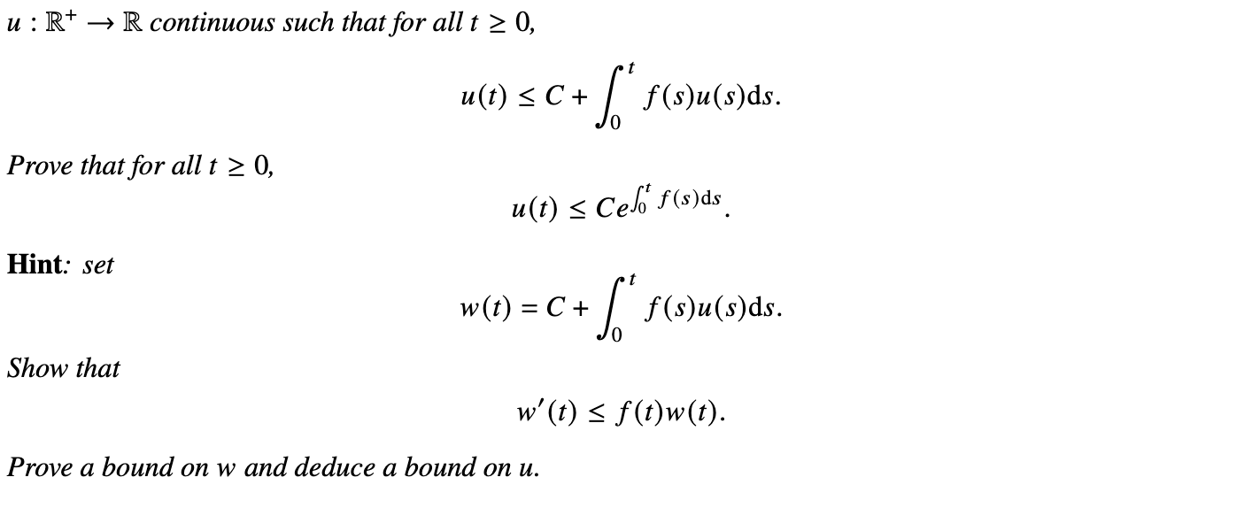 Solved Let C∈R and f:R+→R non-negative and continuous. | Chegg.com