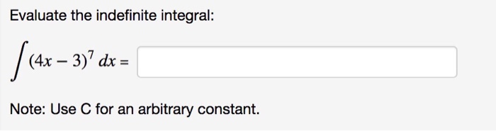 Solved Evaluate the indefinite integral: Integral (4x - | Chegg.com