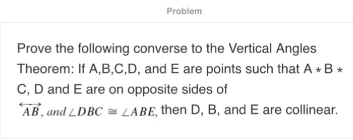Solved Problenm Prove the following converse to the Vertical | Chegg.com
