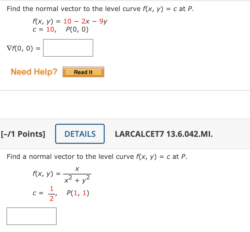 Solved Find the normal vector to the level curve f(x, y) = c | Chegg.com