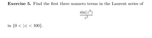 Solved Exercise 5. Find the first three nonzero terms in the | Chegg.com