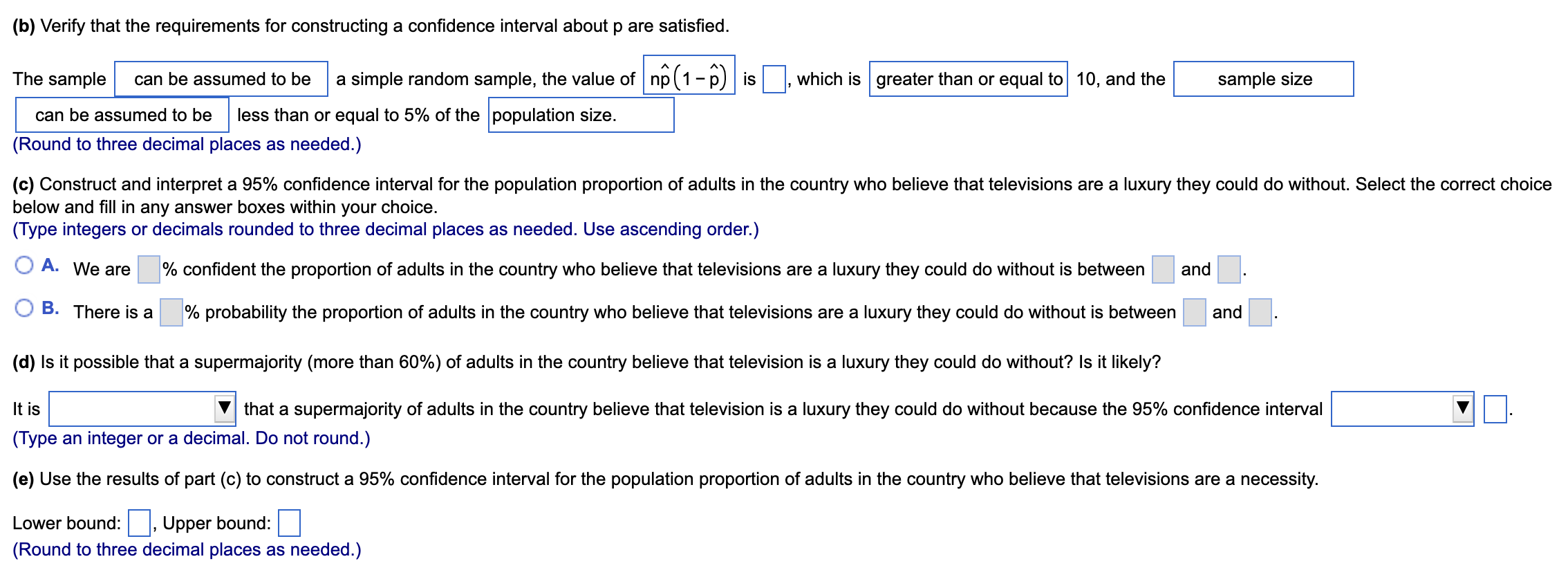 Solved A random sample of 1013 adults in a certain large | Chegg.com