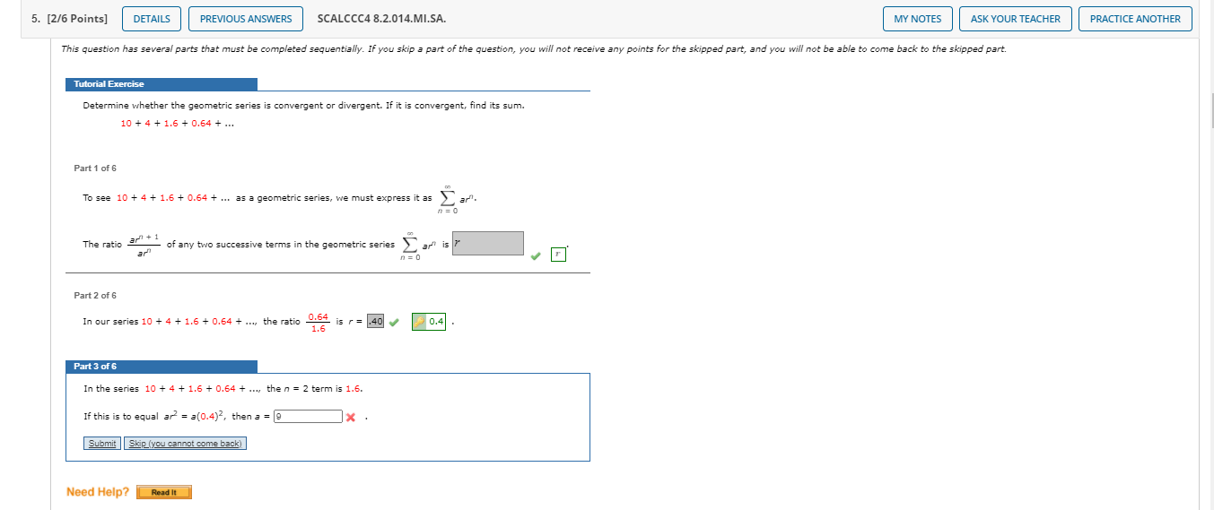 Solved 5. [276 Points] DETAILS PREVIOUS ANSWERS SCALCCC4 | Chegg.com