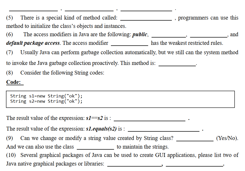 Solved 3. Fill the blanks. (Write down the correct answers | Chegg.com