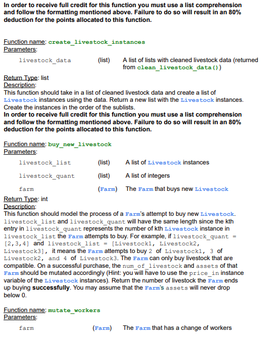 Write the python3 code for the following classes, | Chegg.com