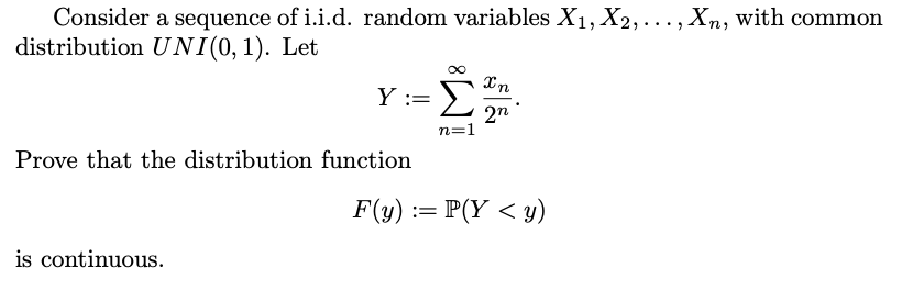 Solved Consider a sequence of i.i.d. ﻿random variables | Chegg.com