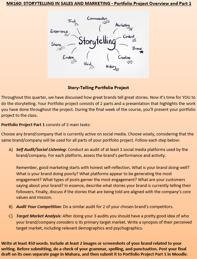 Solved Story-Telling Portfolio ProjectThroughout this | Chegg.com