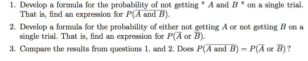 Solved 1. Develop a formula for the probability of not | Chegg.com