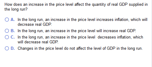 Solved How does an increase in the price level affect the | Chegg.com