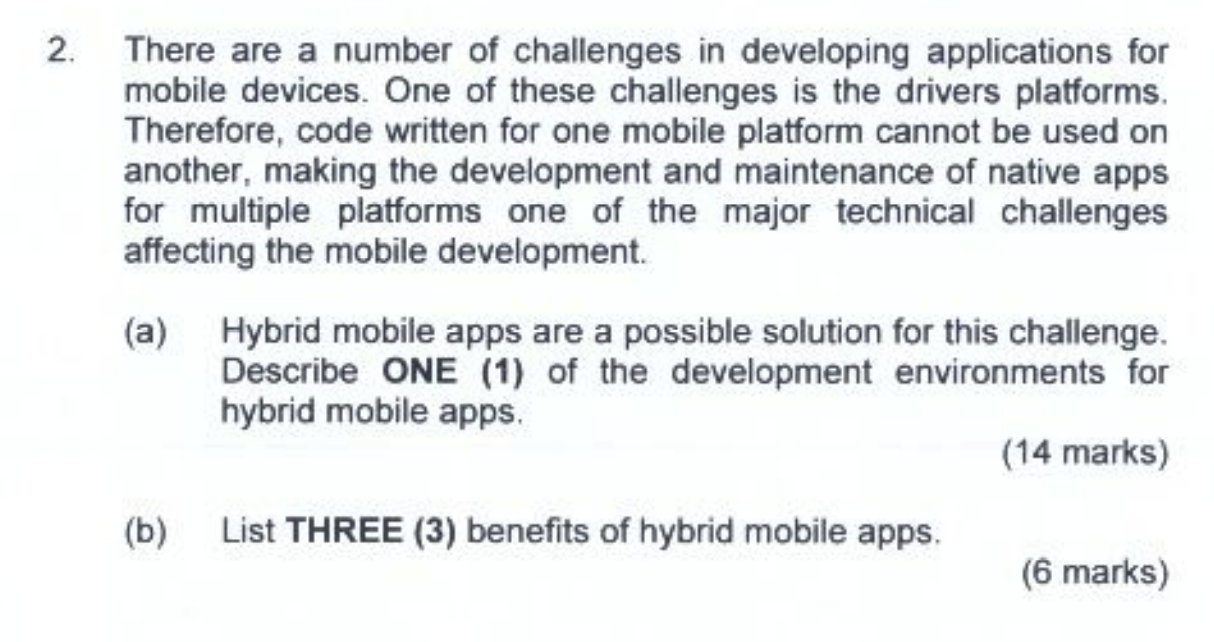 Solved 2. There are a number of challenges in developing | Chegg.com