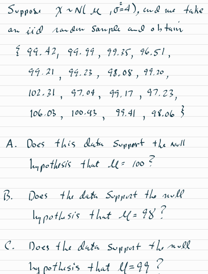 Solved Suppose x∼N(μ,σ2=4), and me take an iid randon sample | Chegg.com