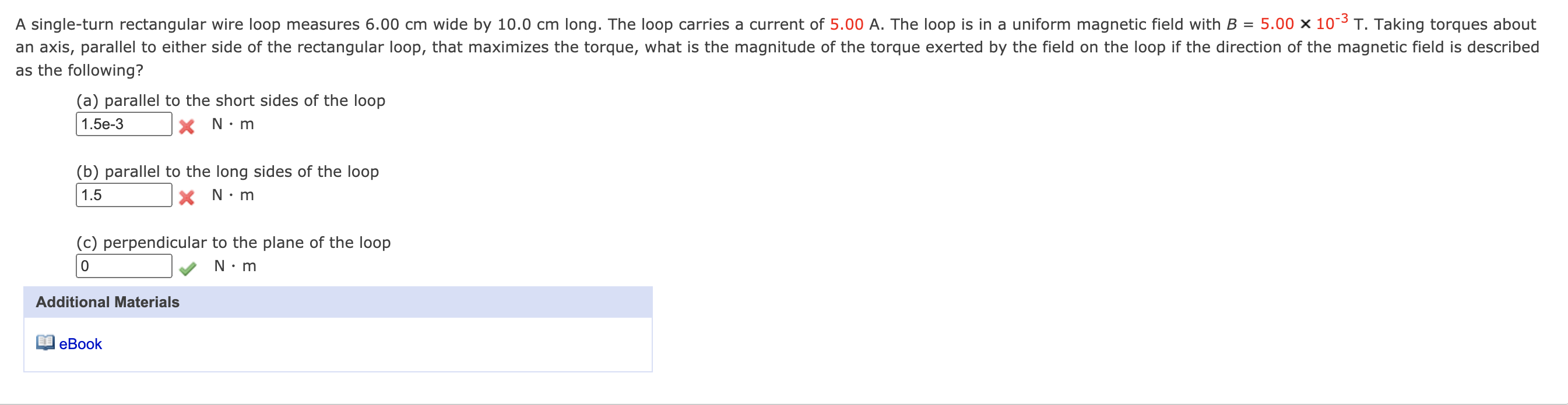 Solved A single-turn rectangular wire loop measures 6.00 cm | Chegg.com
