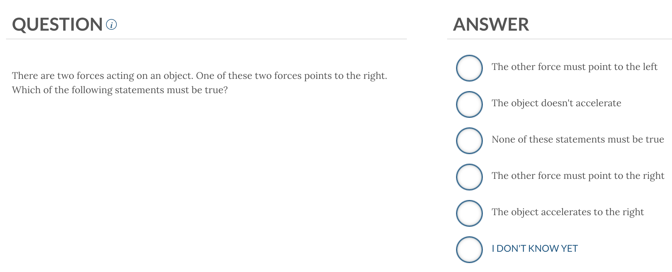 Solved There Are Two Forces Acting On An Object One Of
