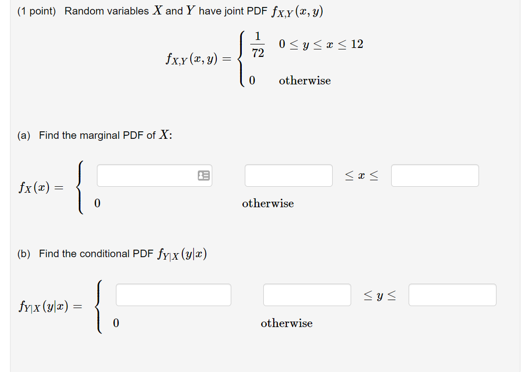 Solved 1 Point Random Variables X And Y Have Joint Pdf 
