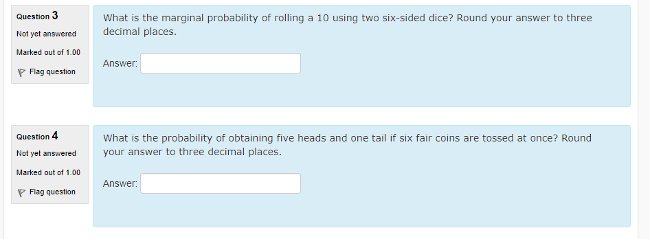Solved Question 3 What is the marginal probability of | Chegg.com