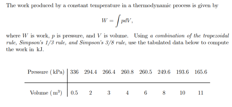 Solved The work produced by a constant temperature in a | Chegg.com