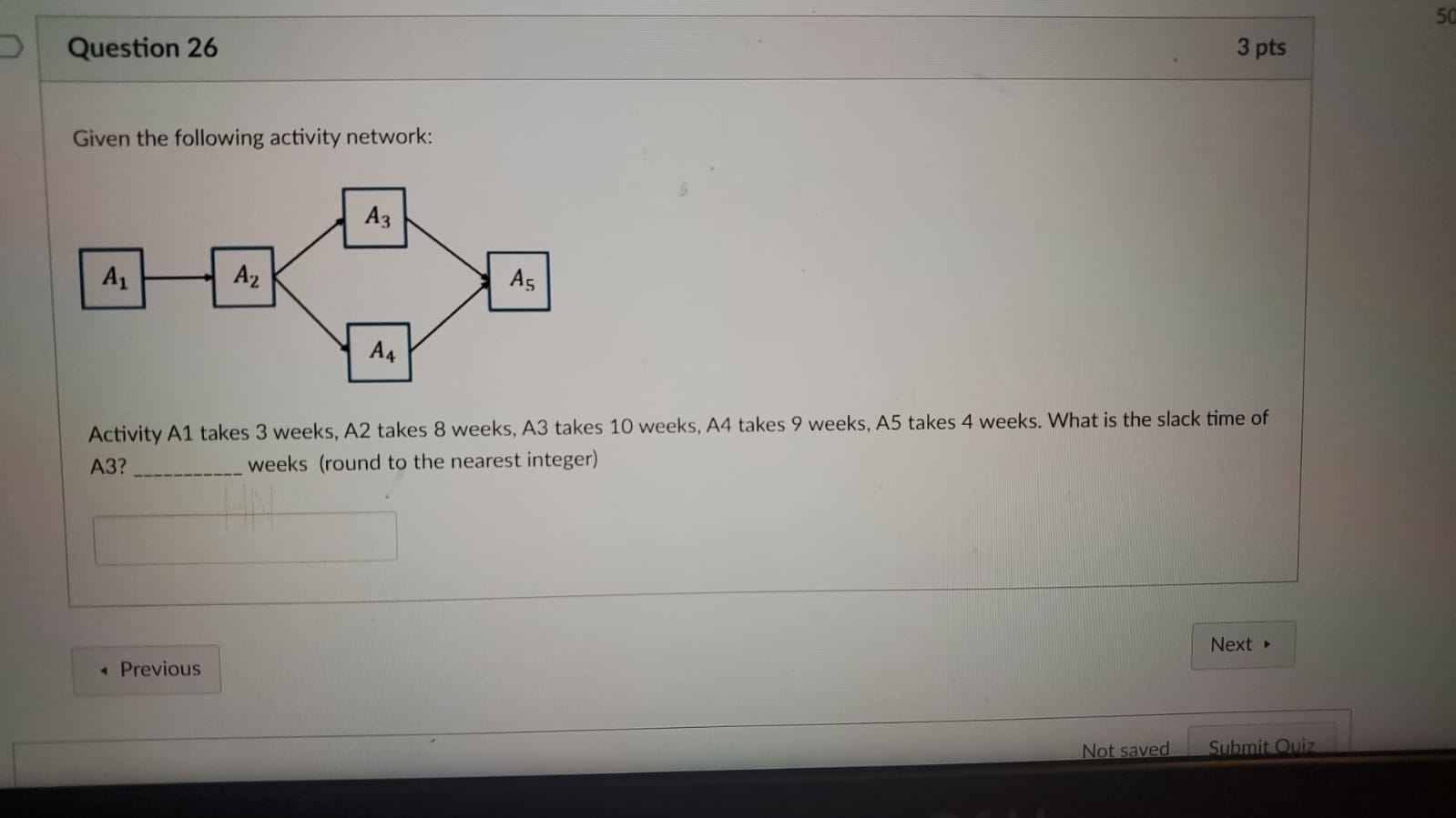 Solved Given the following activity network: Activity A1 | Chegg.com