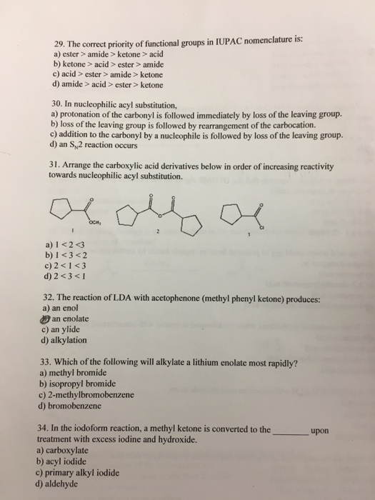 Solved The correct priority of functional groups in IUPAC | Chegg.com