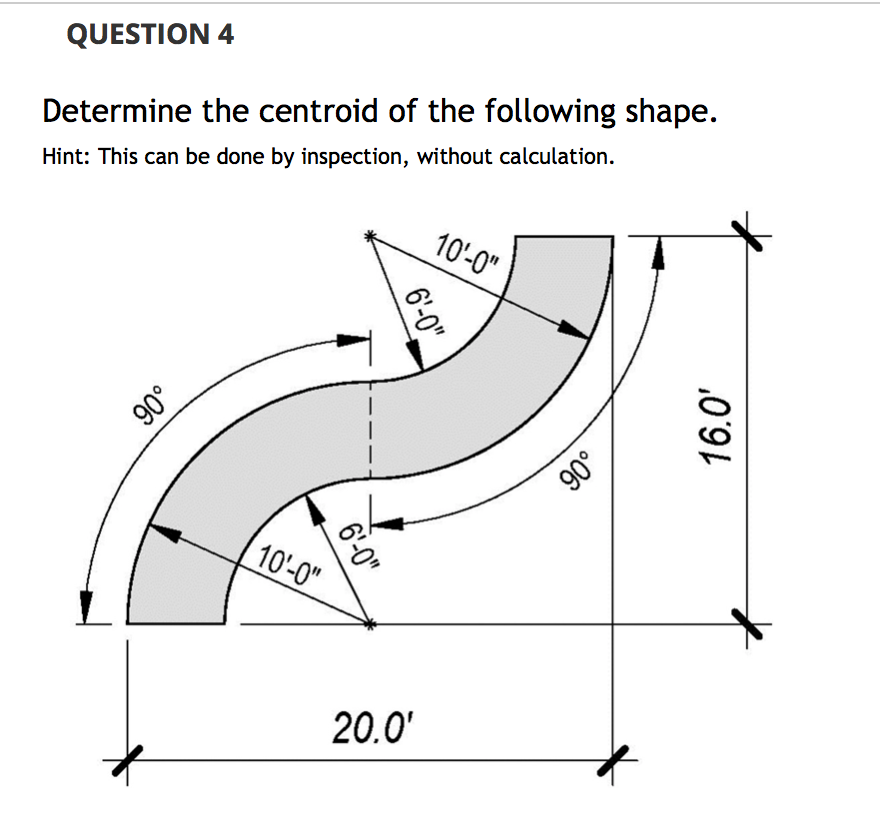 Solved QUESTION 4 Determine the centroid of the following | Chegg.com