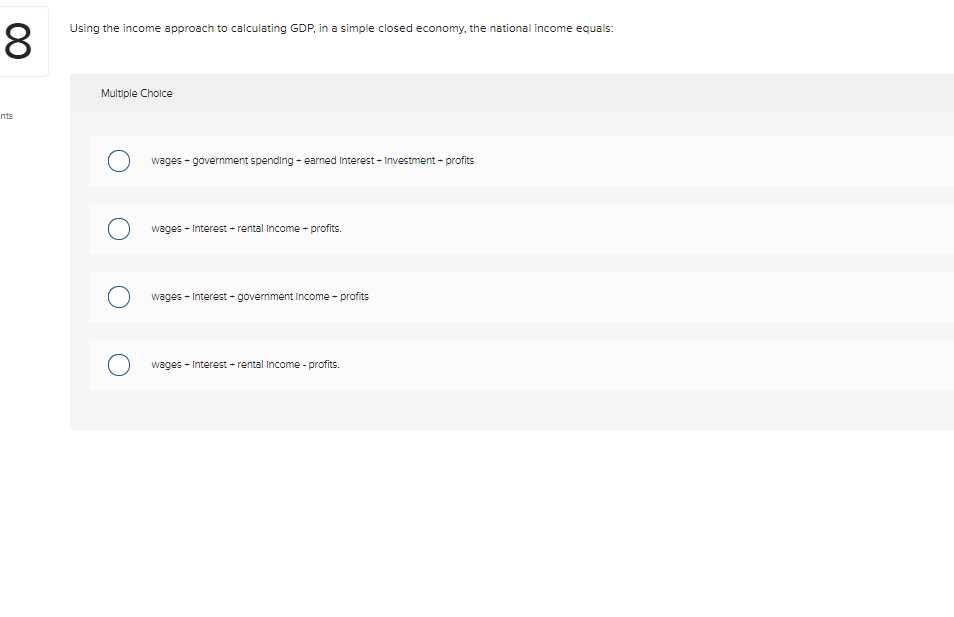 Solved Using the income approach to calculating GDP, in a | Chegg.com