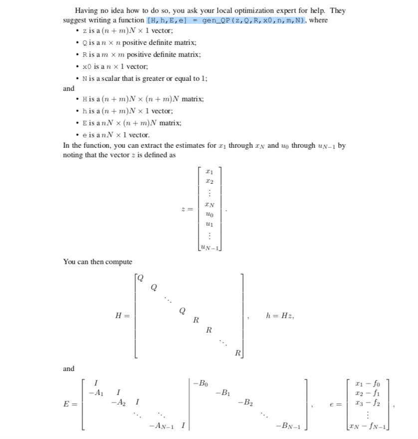 Matlab question can you help me create the function | Chegg.com