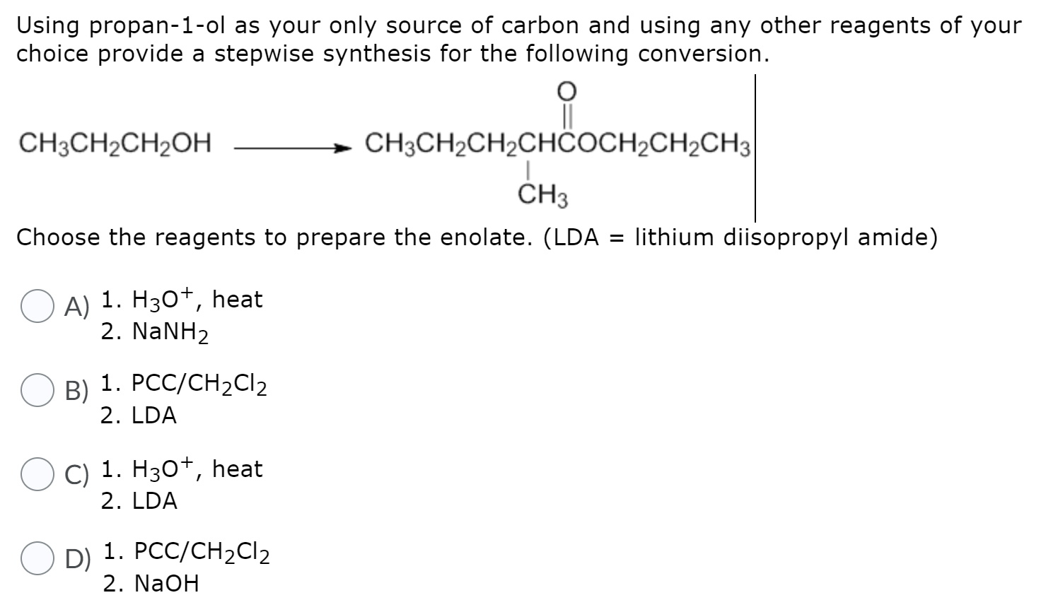 Solved Using propan-1-ol as your only source of carbon and | Chegg.com