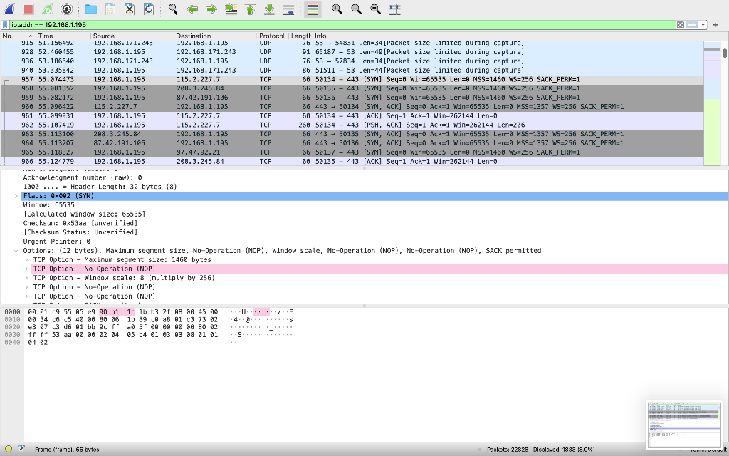 + I ip.addr == 192.168.1.195 No. A Time Source | Chegg.com