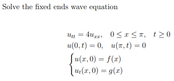 Solved Solve the fixed ends wave equation | Chegg.com