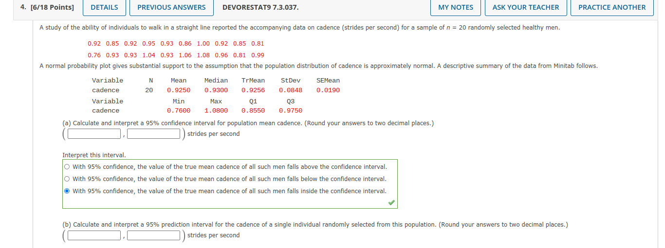 Solved 4. [6/18 Points] DETAILS PREVIOUS ANSWERS DEVORESTAT9 | Chegg.com