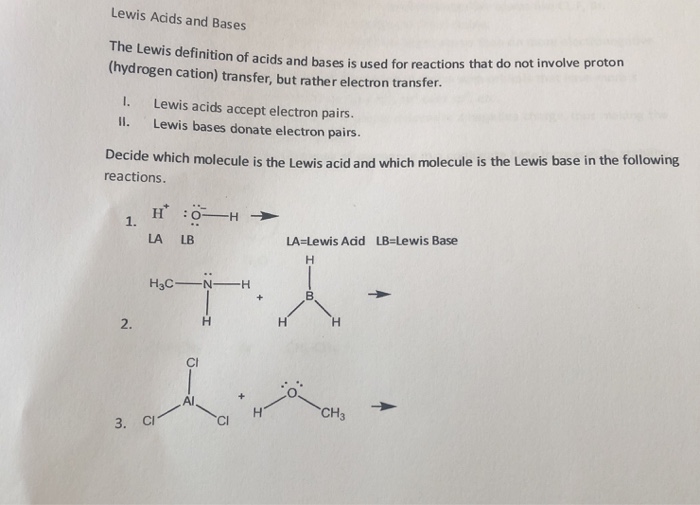 Solved Lewis Acids and Bases The Lewi (hydrogen cation) | Chegg.com