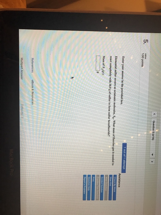 Solved Elemental sulfur occurs as octatomic molecules, S_. | Chegg.com