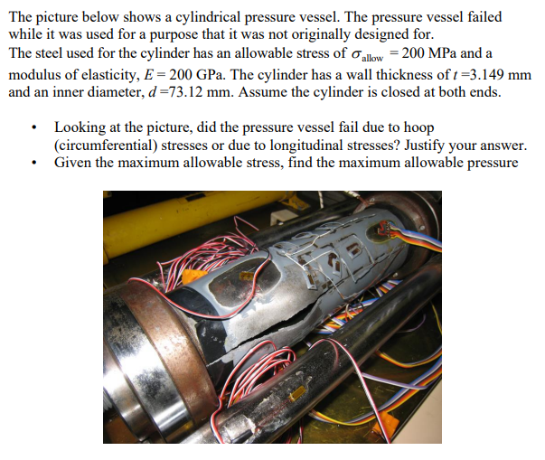 Solved The picture below shows a cylindrical pressure | Chegg.com