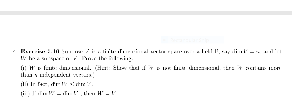 Solved 4. Exercise 5.16 Suppose V is a finite dimensional | Chegg.com