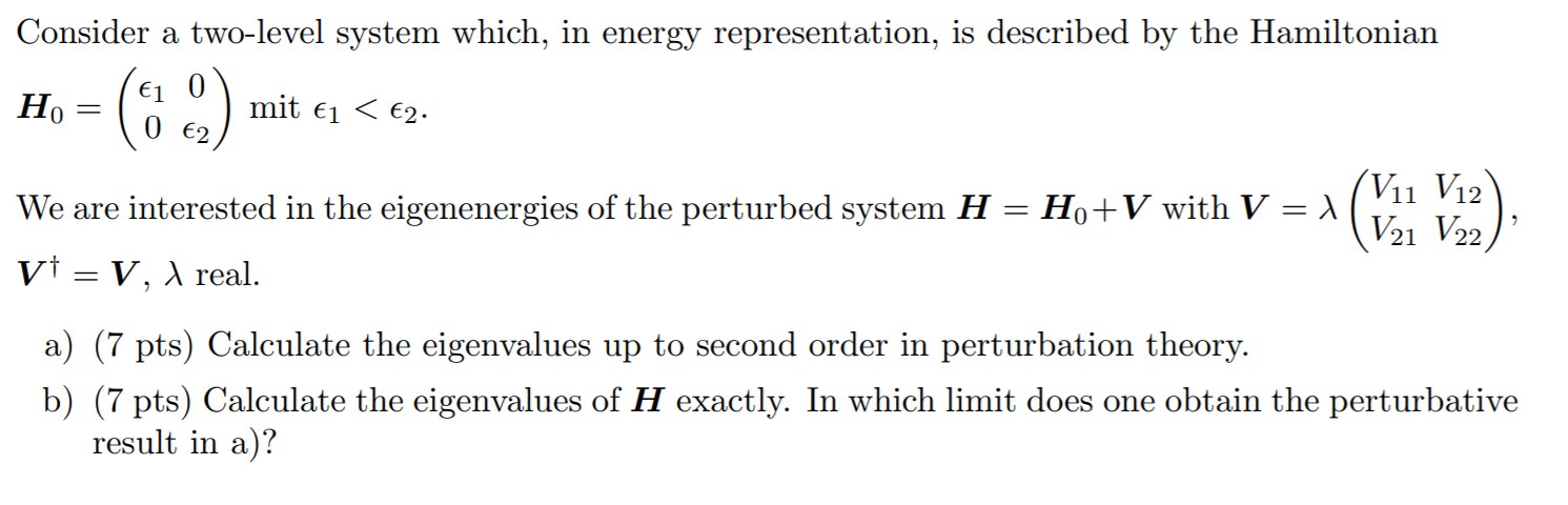 Solved Consider a two-level system which, in energy | Chegg.com
