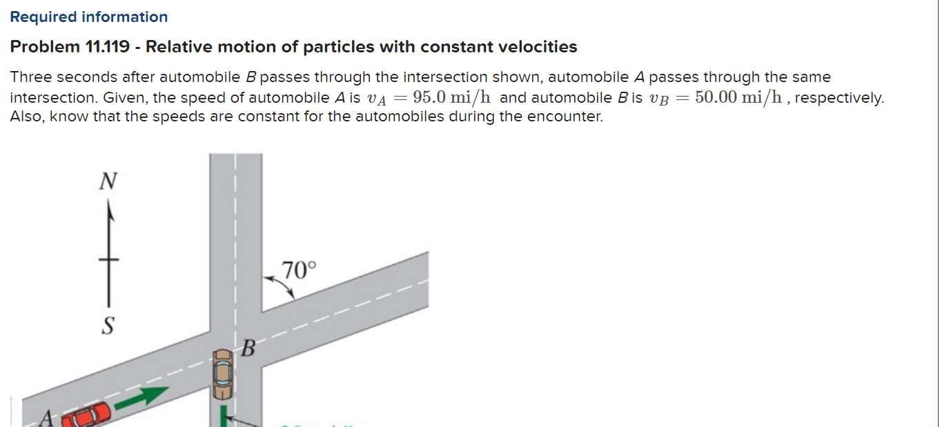 Solved Required informationProblem 11.119 - ﻿Relative motion | Chegg.com