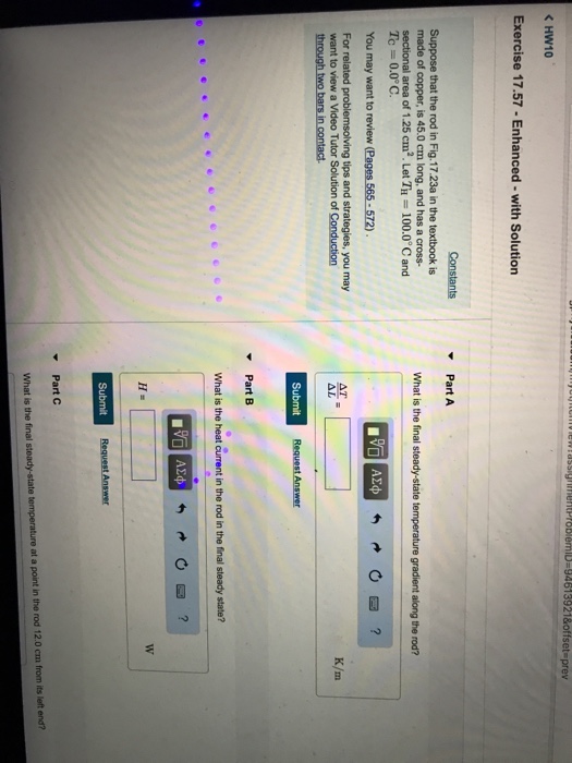 Solved HW10 Exercise 17.57-Enhanced-with Solution Constants | Chegg.com