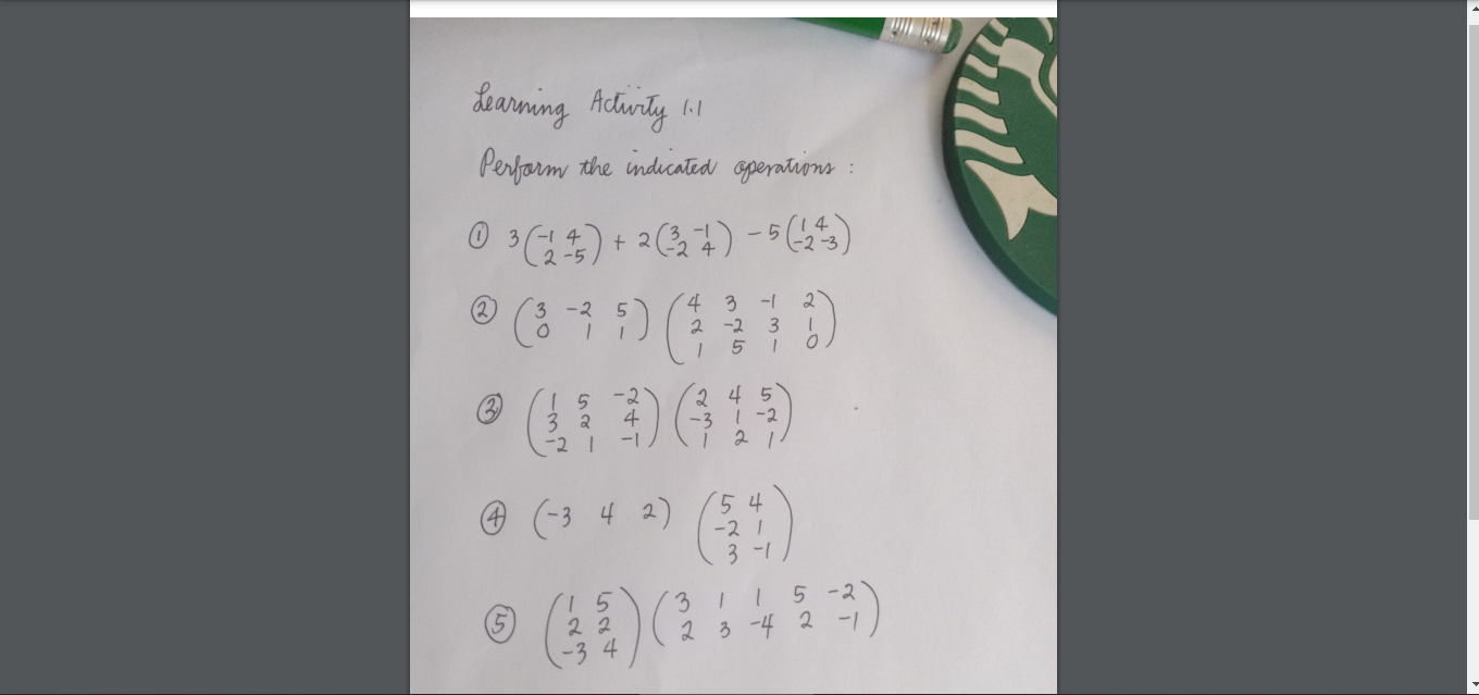Solved Learning Activity ! Perform the indicated operations | Chegg.com
